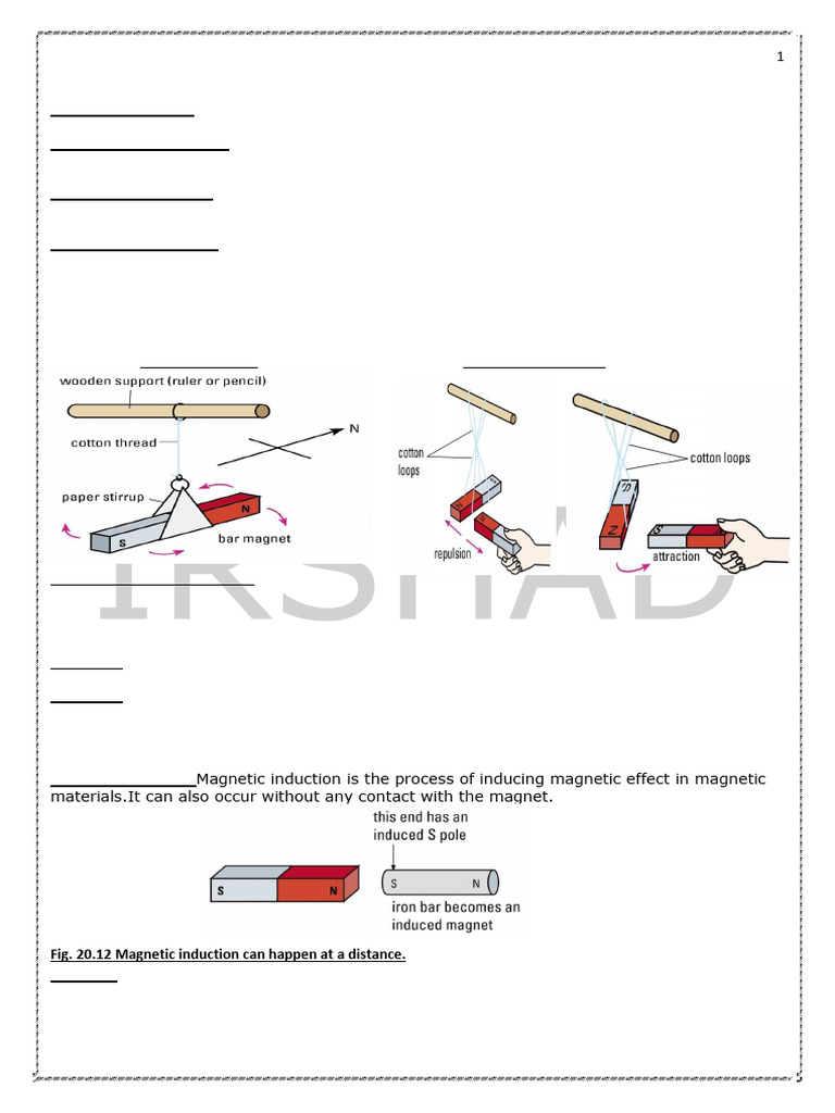 MANETISIM handout helping sheet | PDF | Electromagnetic Induction ...
