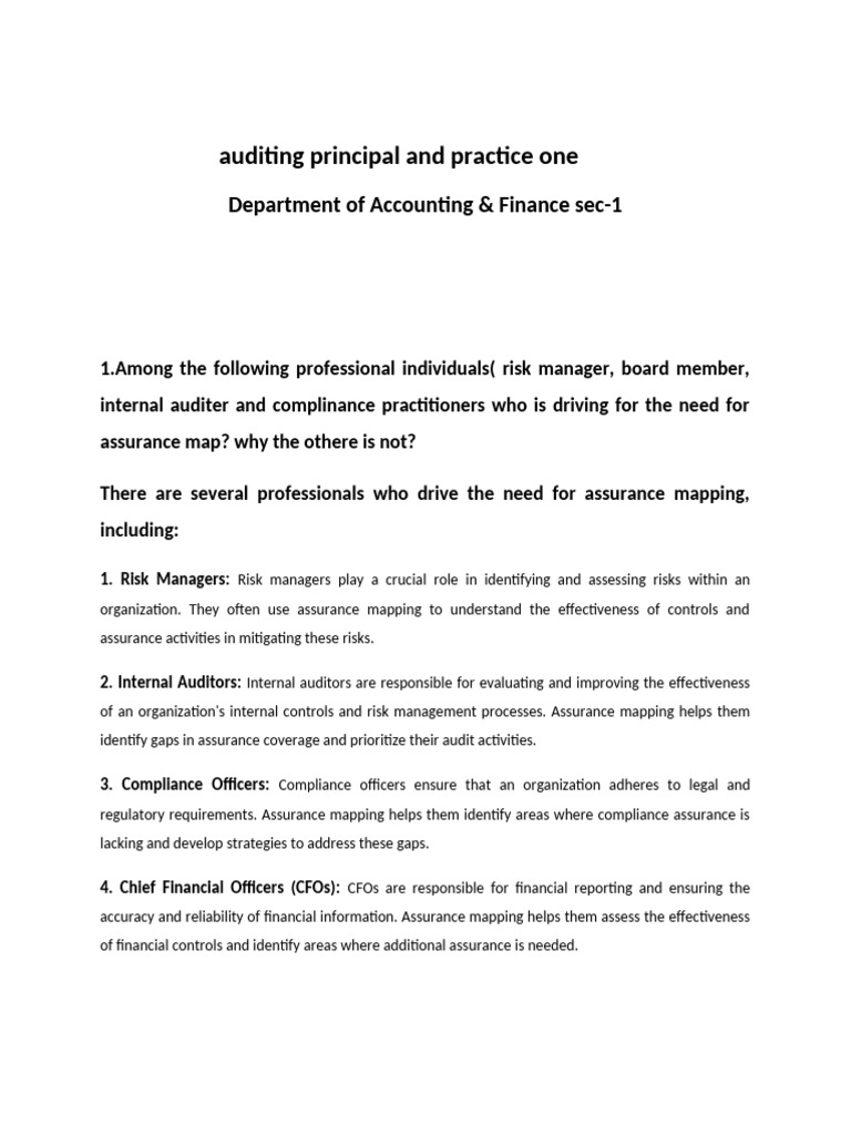 Audit question and answer | PDF | Audit | Internal Audit