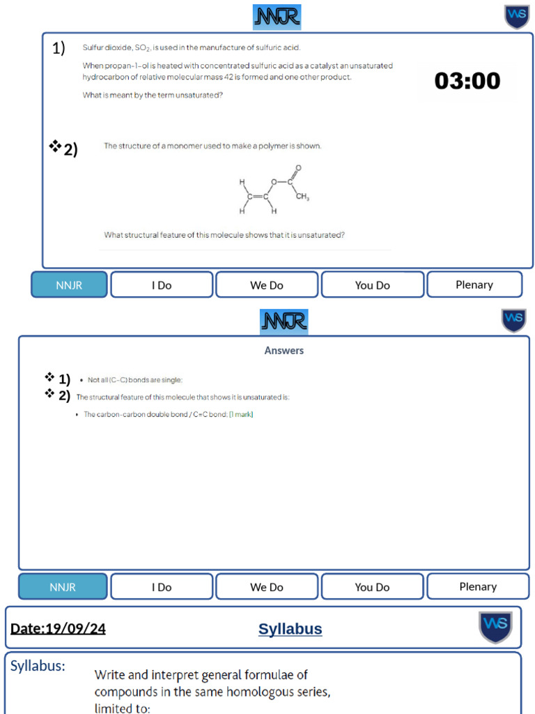 WSS Y11 Organic Chemistry PPT-2 | PDF | Functional Group | Chemical Substances