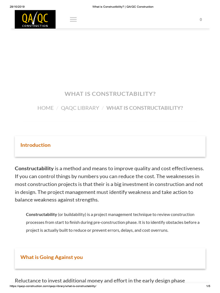 What is Constructibility_ _ QA_QC Construction | PDF | Quality Assurance | Project Management