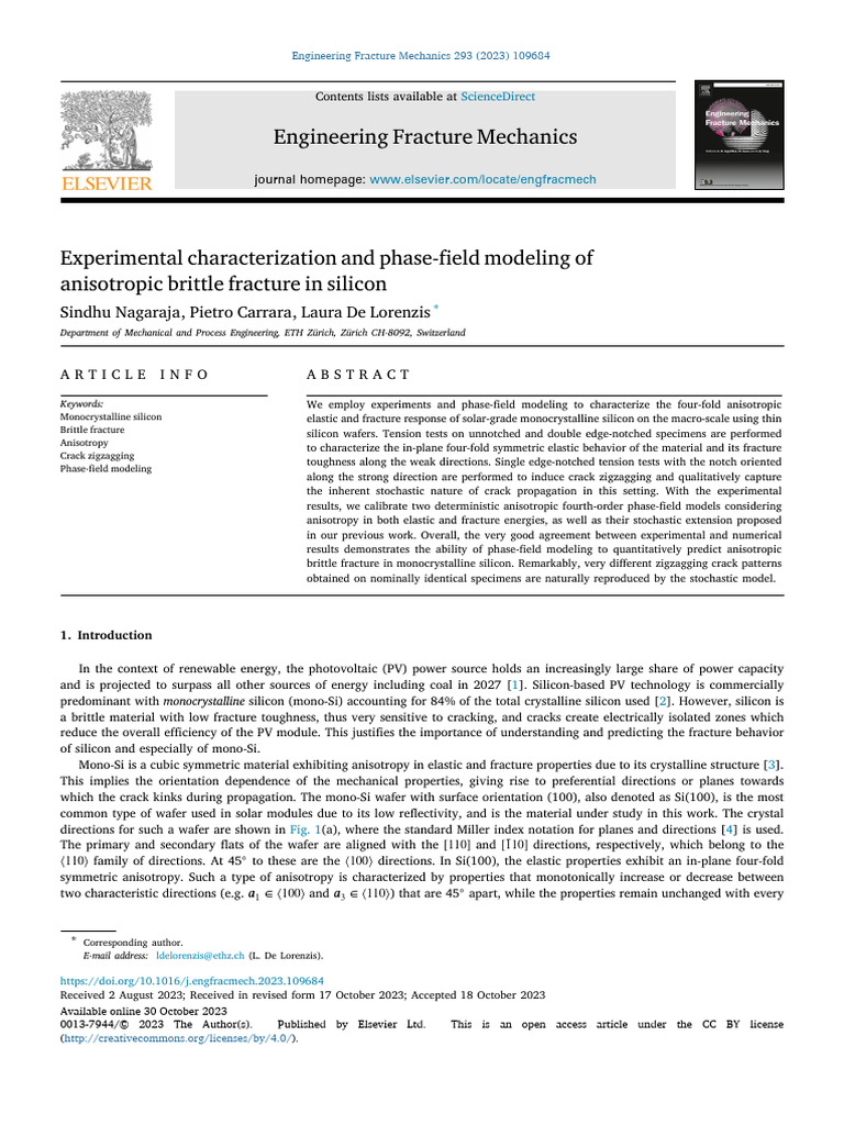 Experimental Characterization and Phase-field Modeling of Anisotropic ... Experimental Characterization and Phase-field Modeling of Anisotropic ...