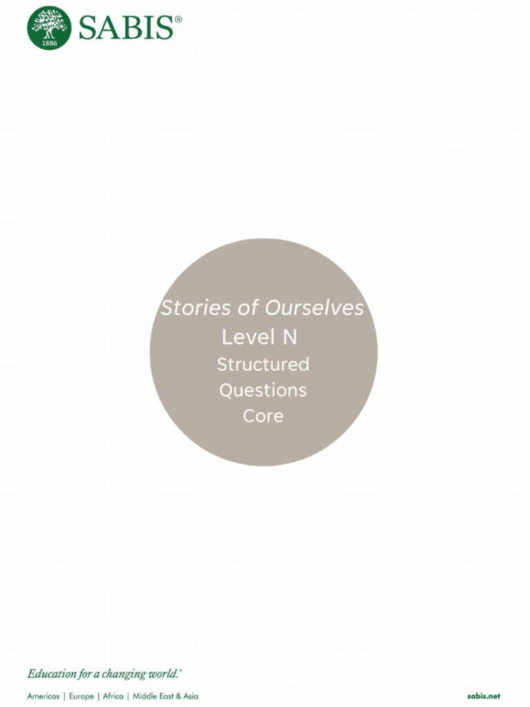 2425 Level N - Stories of Ourselves - SQ Sample Questions - CORE | PDF ...