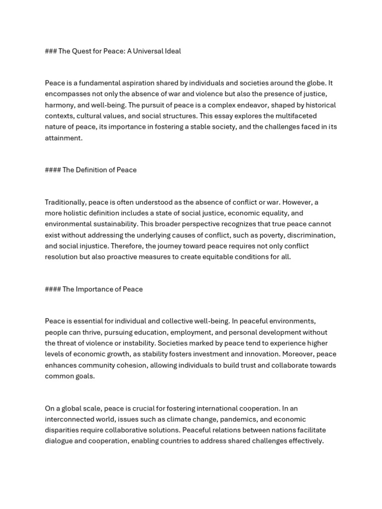 peace | PDF | Peace | Social Justice