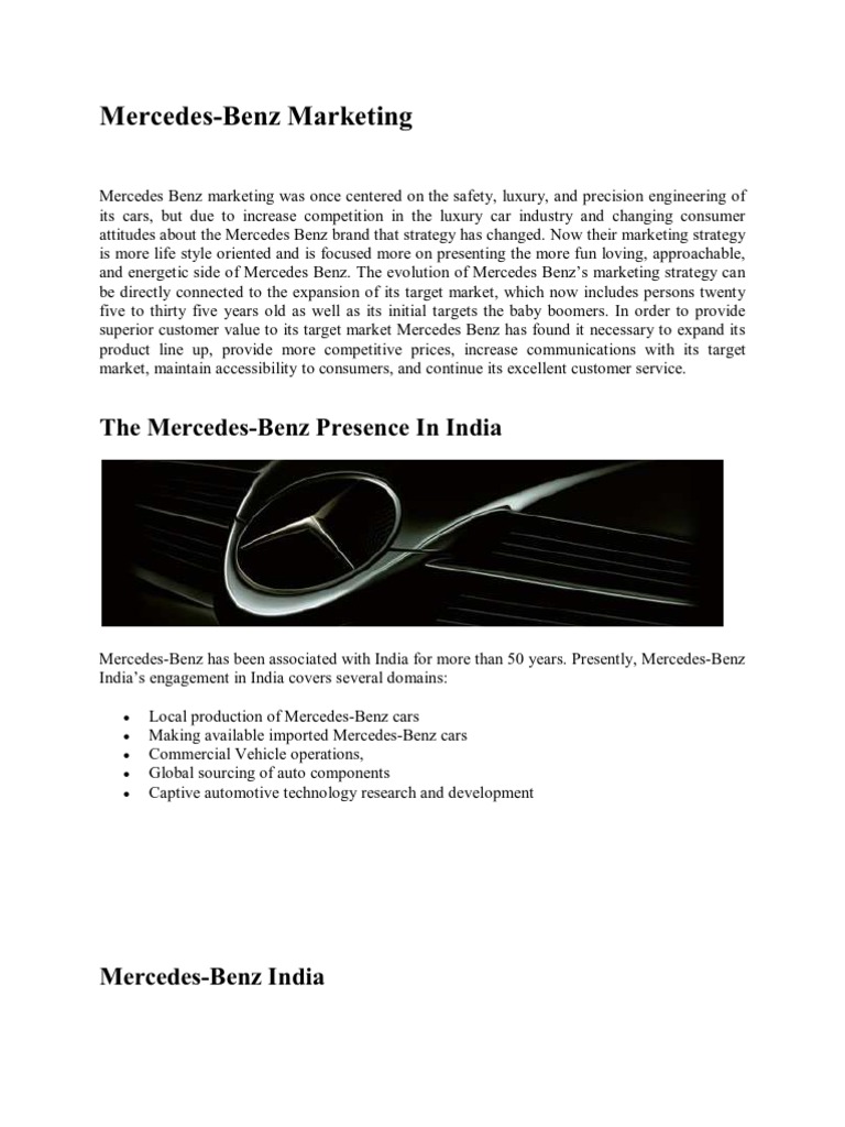 Mercedes-Benz Marketing Strategy 2025 | PDF | Mercedes Benz | Luxury ...