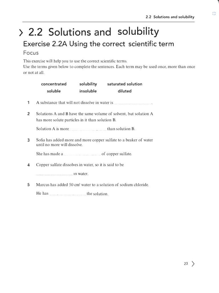 Exercise 2.2 solution and solubility | PDF | Solubility | Applied And Interdisciplinary Physics