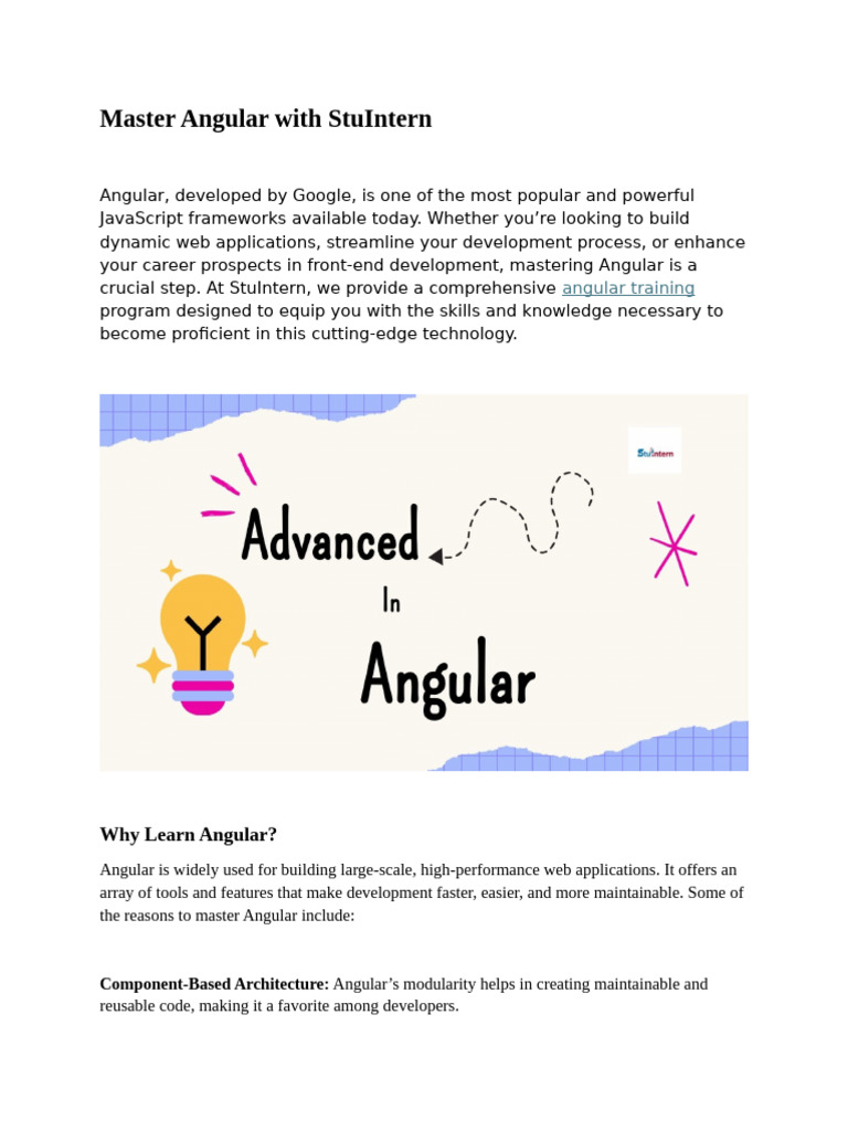 Master Angular with StuIntern | PDF | Computer Program | Programming