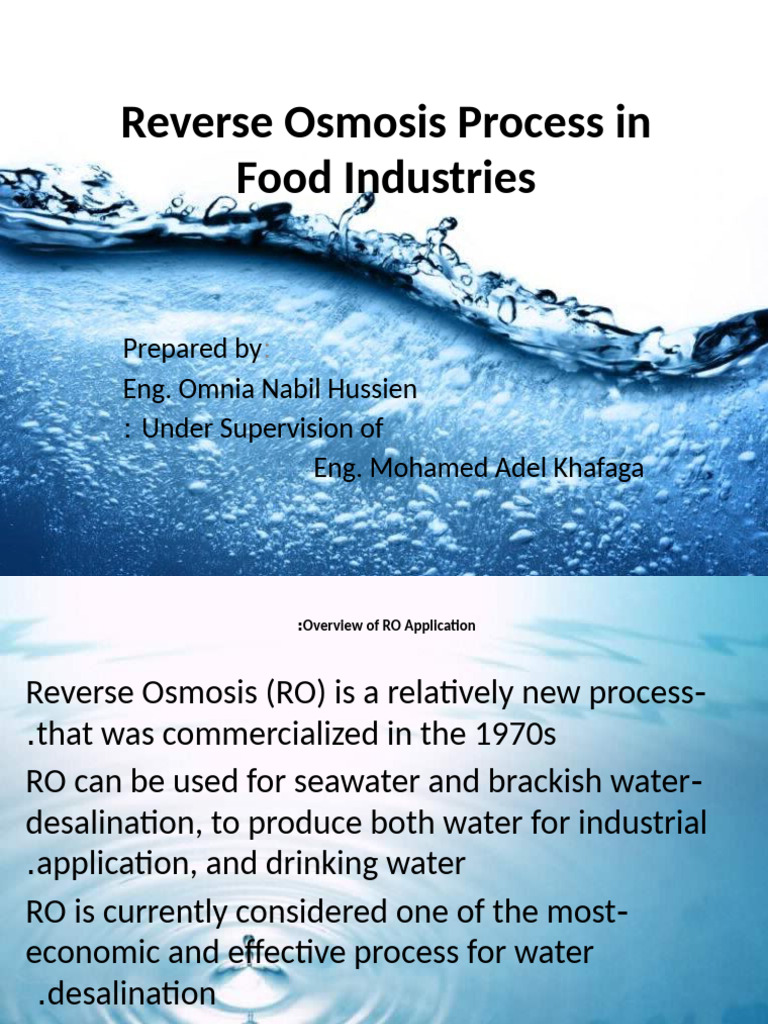 Reverse Osmosis Process in Food Industries | PDF | Membrane | Osmosis