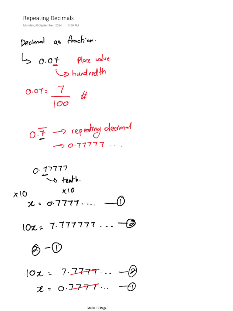 Repeating Decimal | PDF