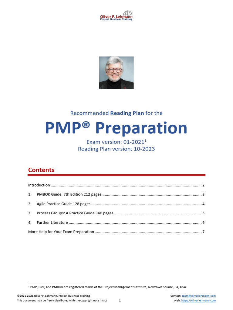 Reading Plan-PMP Preparation | PDF | Project Management Professional | Agile Software Development