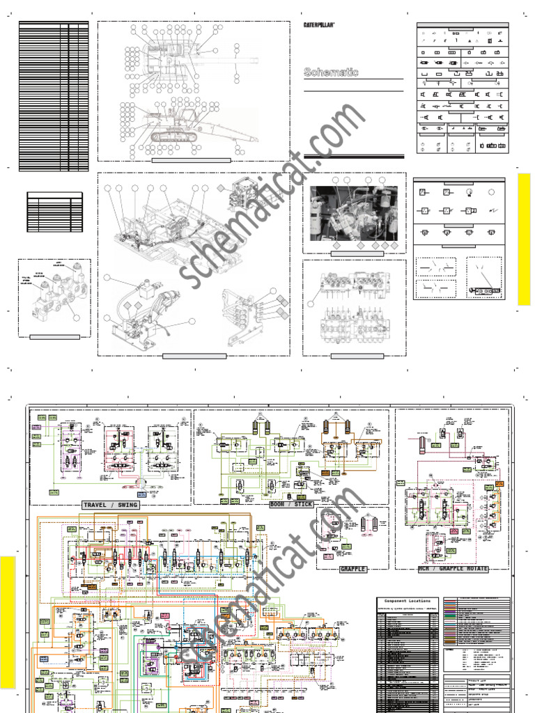 Excavator 330D MH Schematic Hydraulic System Chapter1 | PDF | Valve | Pump