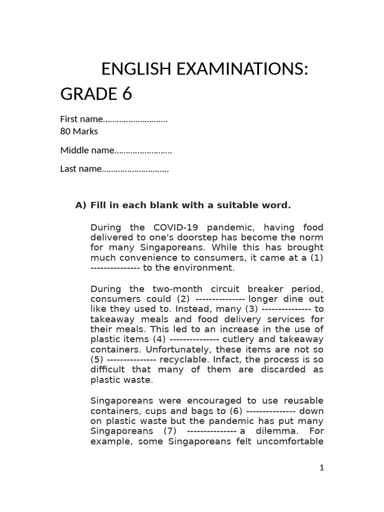 ENGLISH EXAMS G6 | PDF | Ebenezer Scrooge | A Christmas Carol