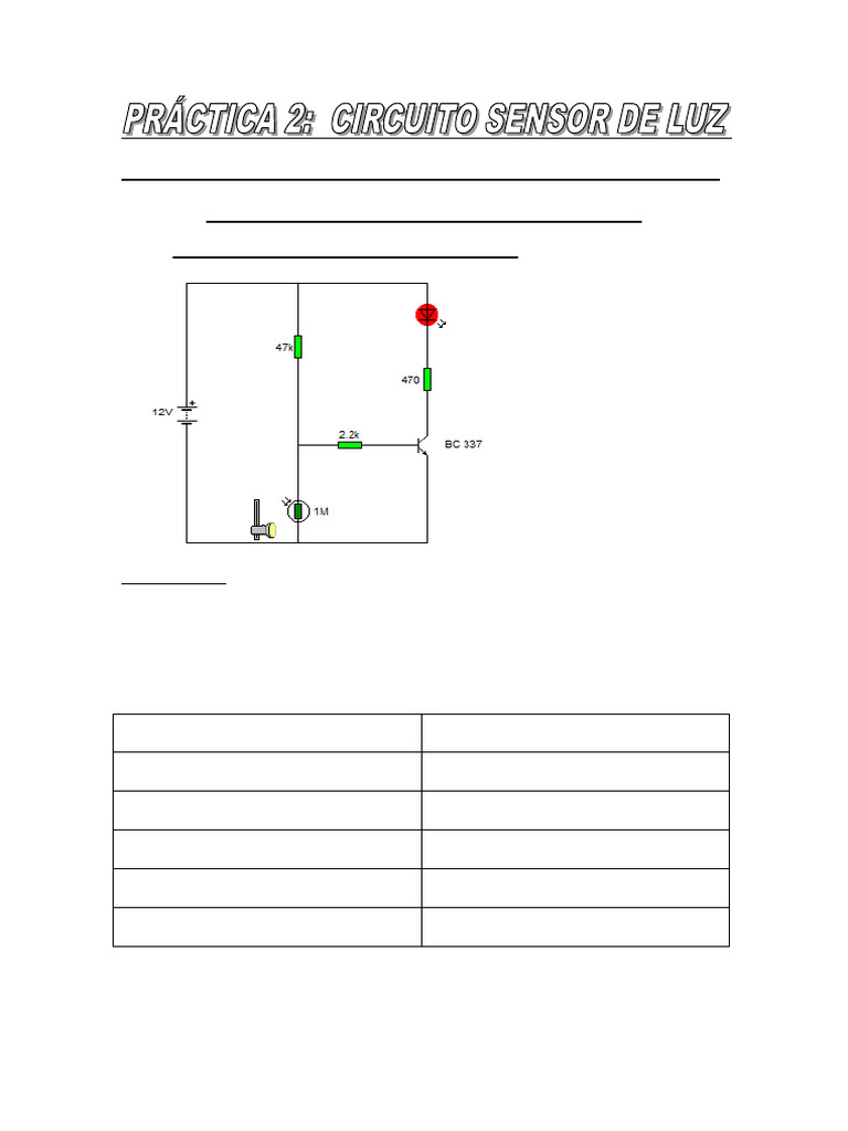 PRÁCTICA 2 SENSOR DE LUZ | PDF