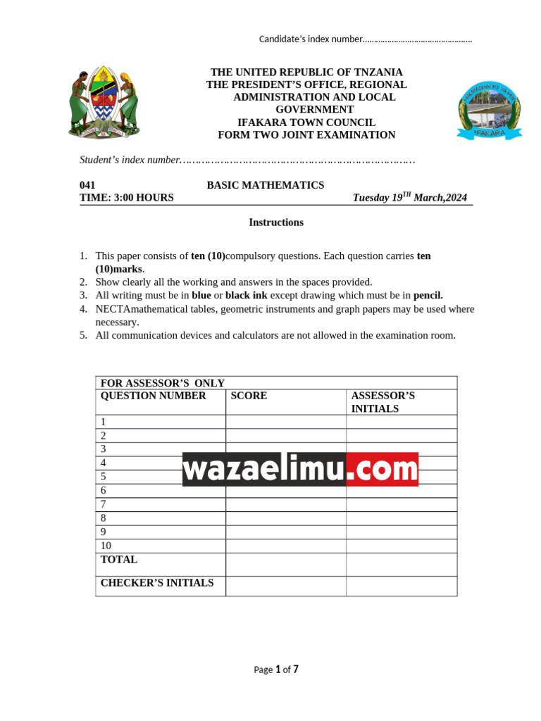 Basic Mathematics Form Two - 094408 | PDF | Geometry | Mathematics