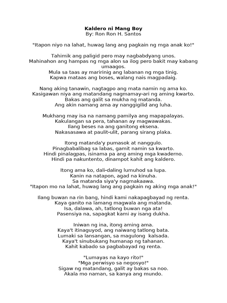 Ok-Ron Ron - Santos - Kaldero Ni Mang Boy | PDF