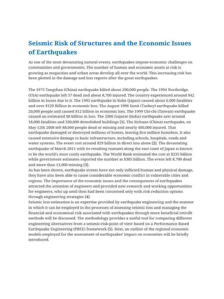 seismic | PDF | Earthquakes | Risk
