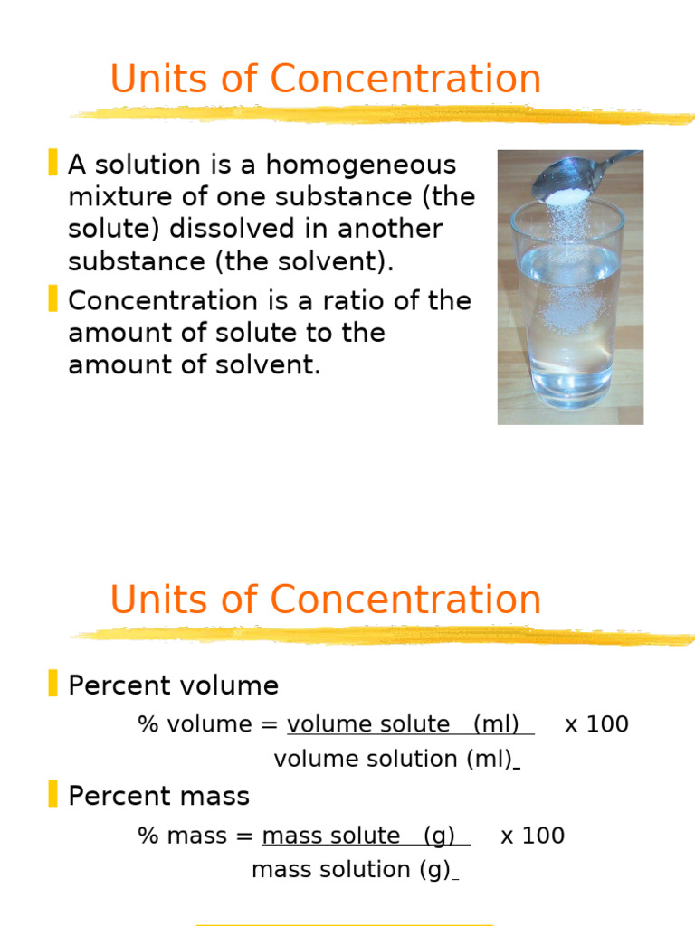Understanding Units of Concentration | PDF | Concentration | Metrology