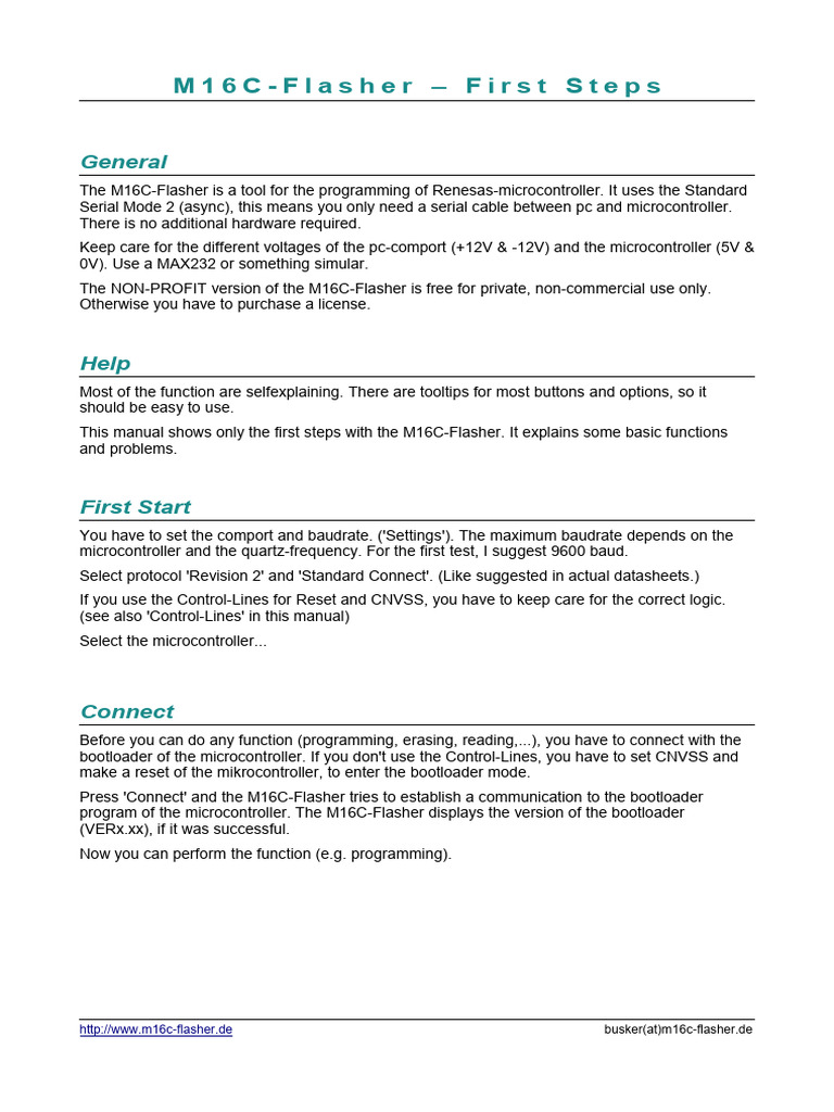 M16C-Flasher_Manual_en | PDF | Booting | Microcontroller