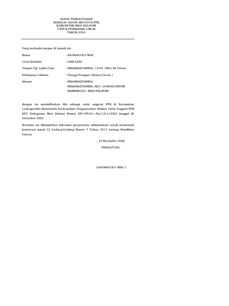 Surat - Pendaftaran - 6dec07DcSsP3jEP (2) - Google Dokumen | PDF