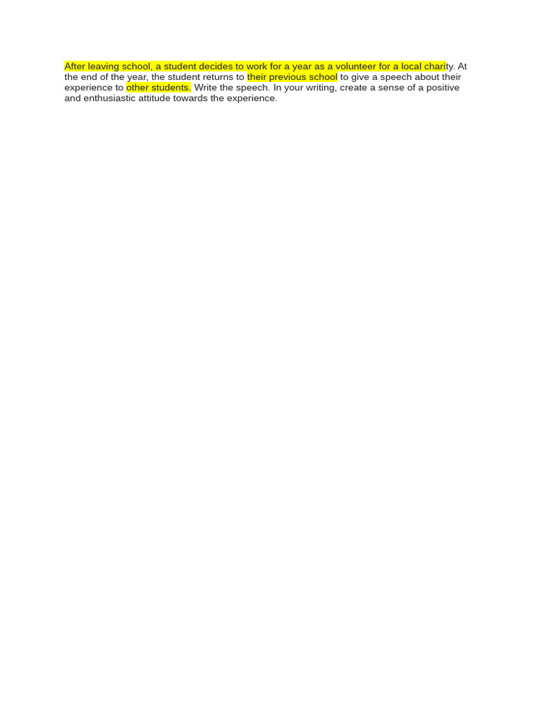 Speech Prompt | PDF | Wellness