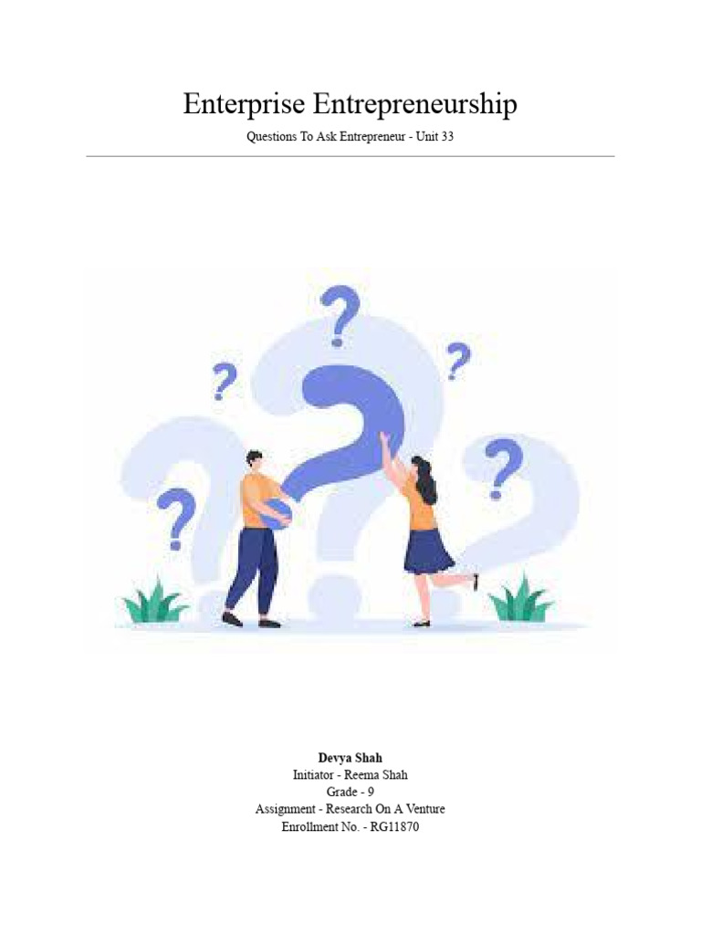 Questions - EE - Unit 33 (Draft 1) | PDF | Entrepreneurship | Venture ...