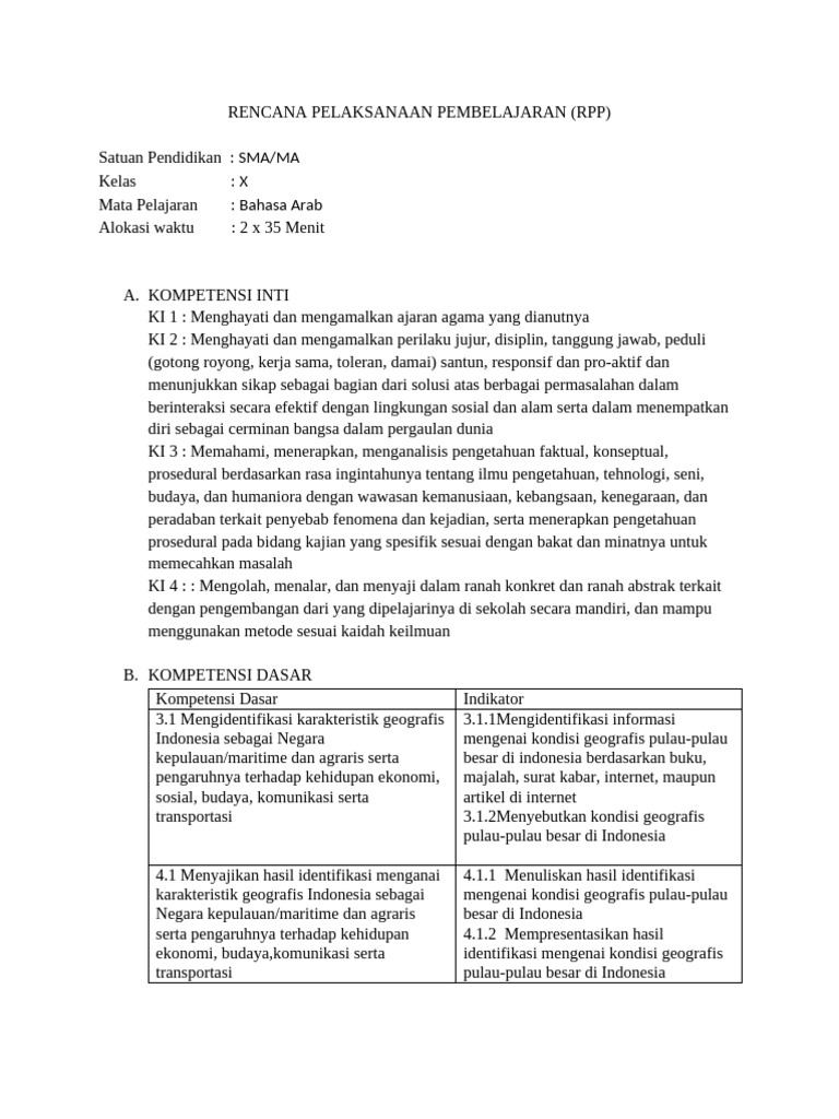Contoh RPP | PDF | Seni & Disiplin Bahasa
