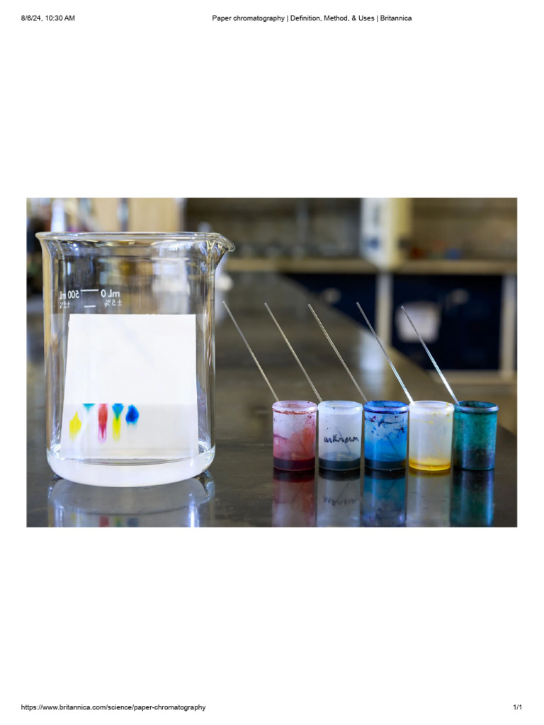 Paper Chromatography - Definition, Method, & Uses - Britannica | PDF