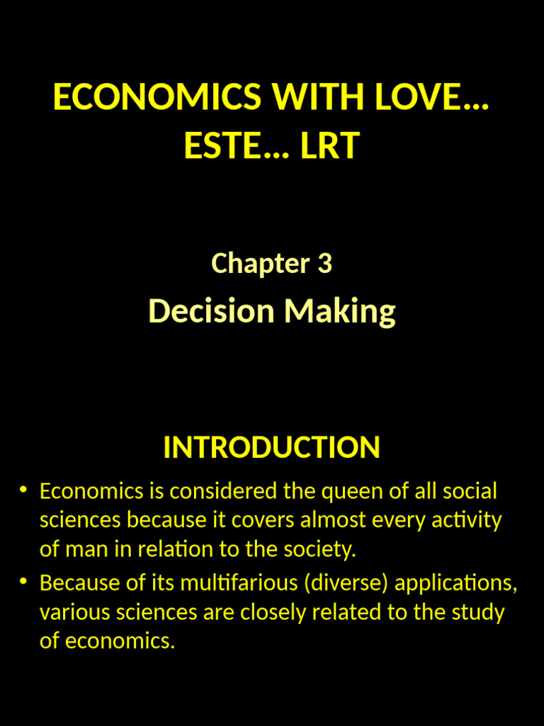 3. Decision Making in Economics | PDF | Economics | Goods