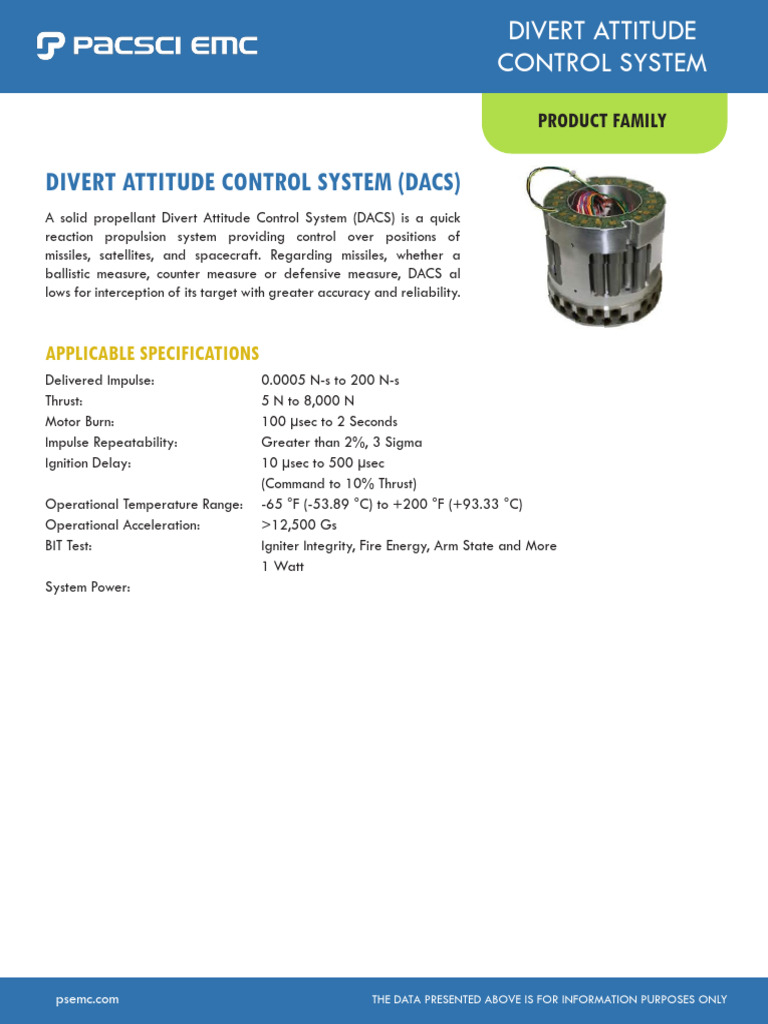 Divert Attitude Control System Datasheet | PDF | Technology & Engineering