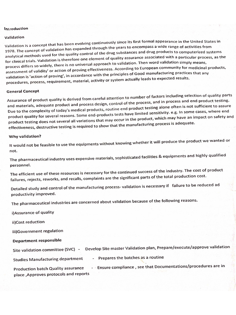 Notes On Validation | PDF