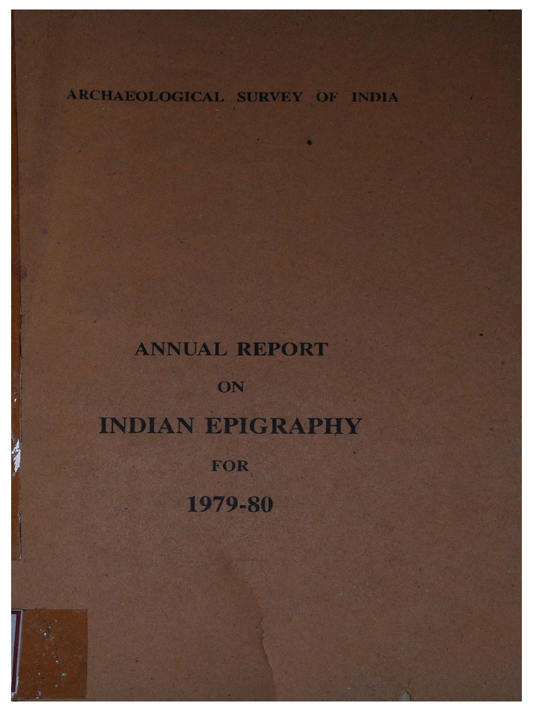 Annual Report On Indian Epigraphy - 1979-80 | PDF