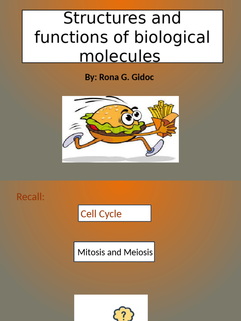 Structure and Function of Biomolecules | PDF | Carbohydrates | Biomolecules