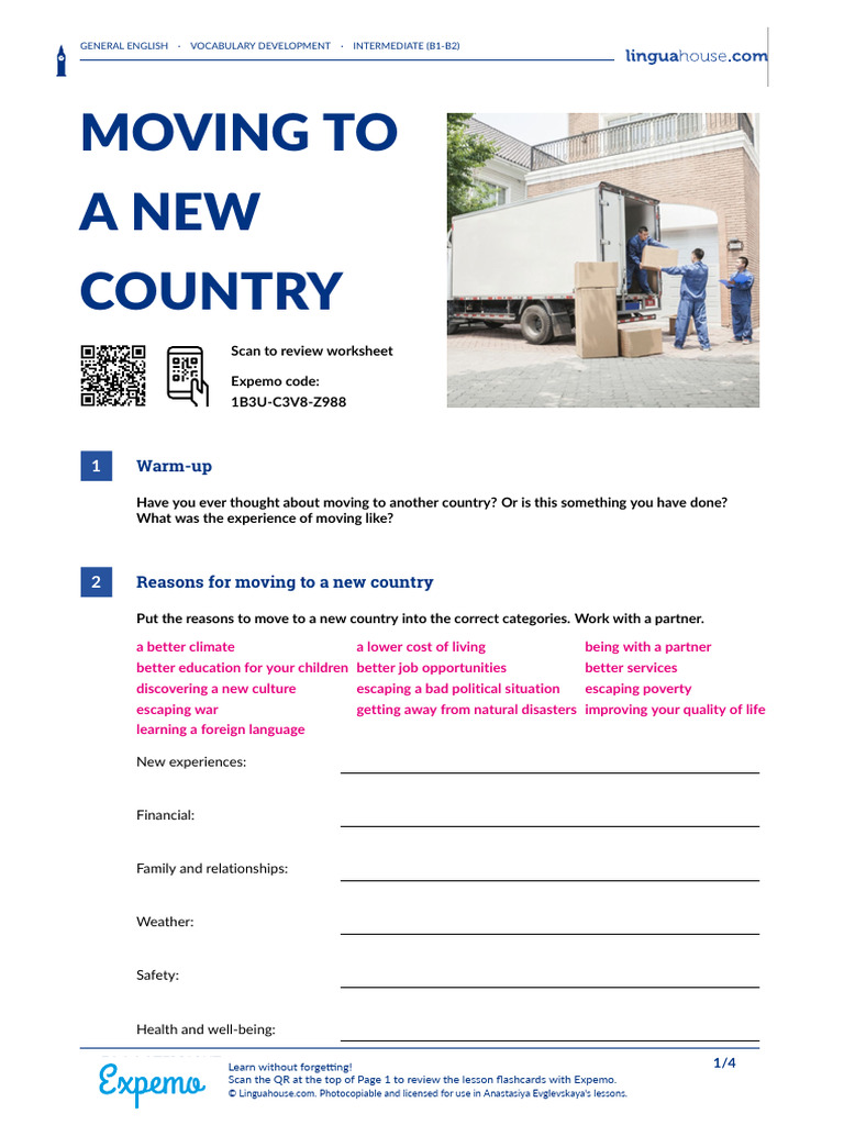 Moving To A New Country British English Teacher | PDF | Cost Of Living