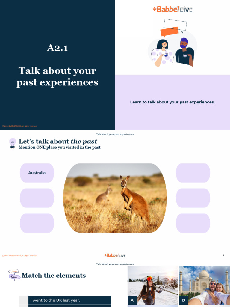 Discussing Past Experiences in English | PDF | Grammar | Syntax