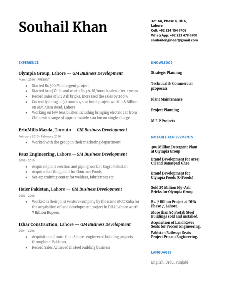 Souhail Khan Resume | PDF