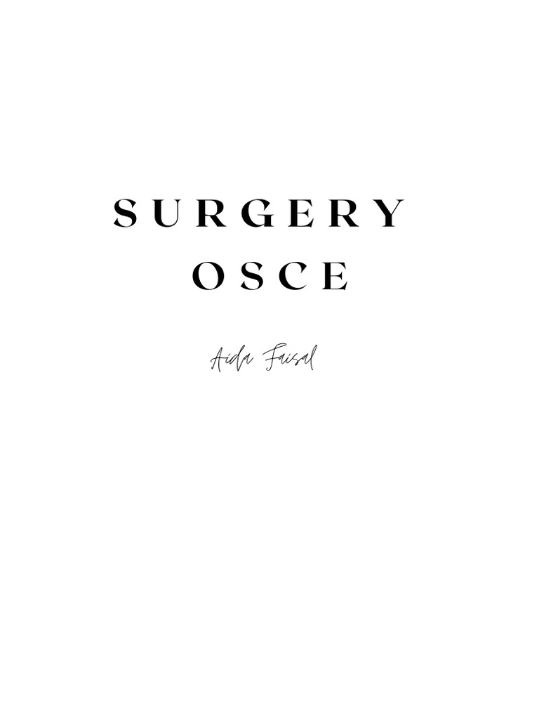 SURGERY OSCE 2 | PDF | Clinical Medicine | Medical Specialties