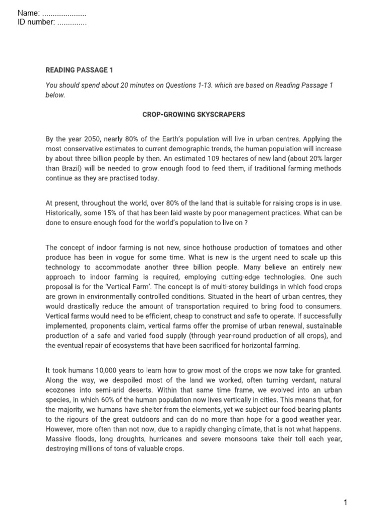 Assignment CROP-GROWING SKYSCRAPERS | PDF