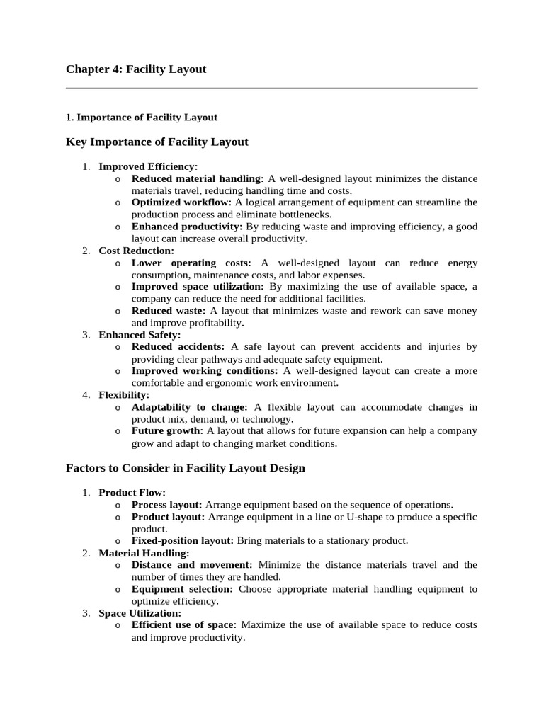 OM Chapter 4 - Facility Layout | PDF | Human Factors And Ergonomics | Business Process