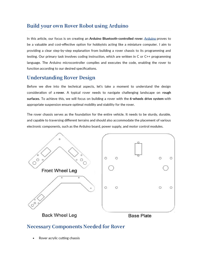 Rover | PDF | Bluetooth | Arduino