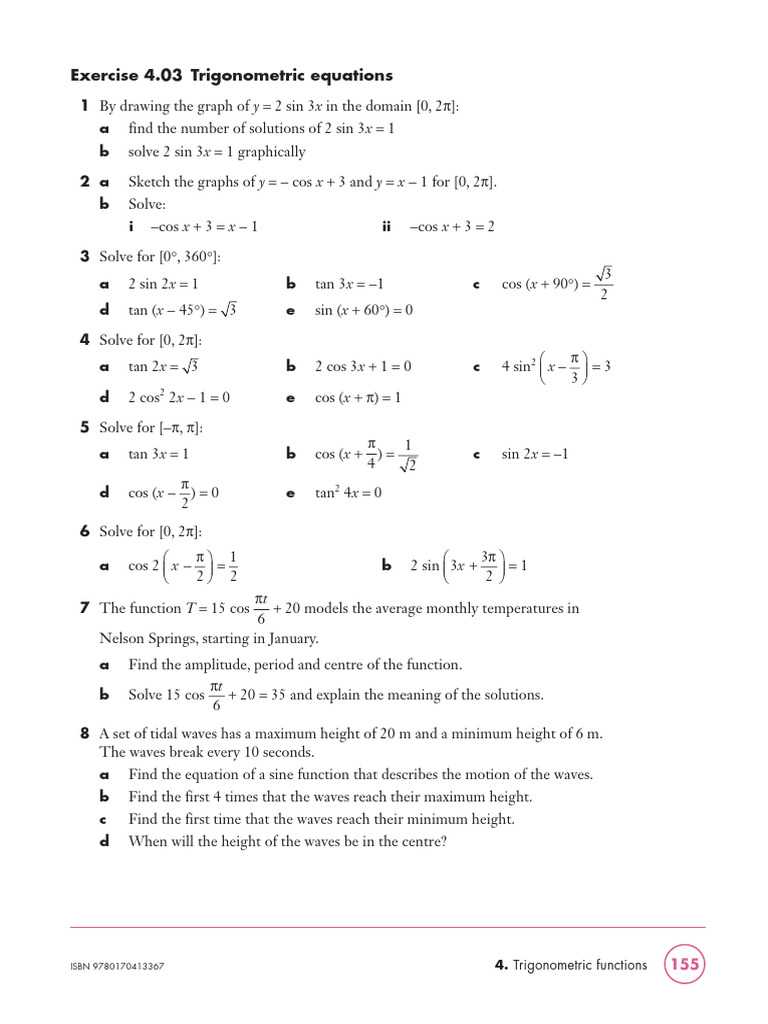 Trig Equation Pdf Sound Amplitude