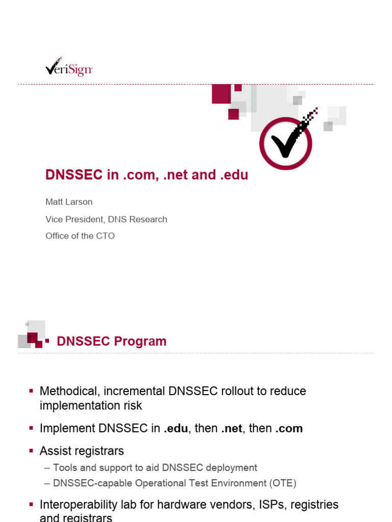 DNSSEC in .Com, .Net and .Edu-Vid 7551&disposition Attachment&op Download | PDF | Domain Name ...