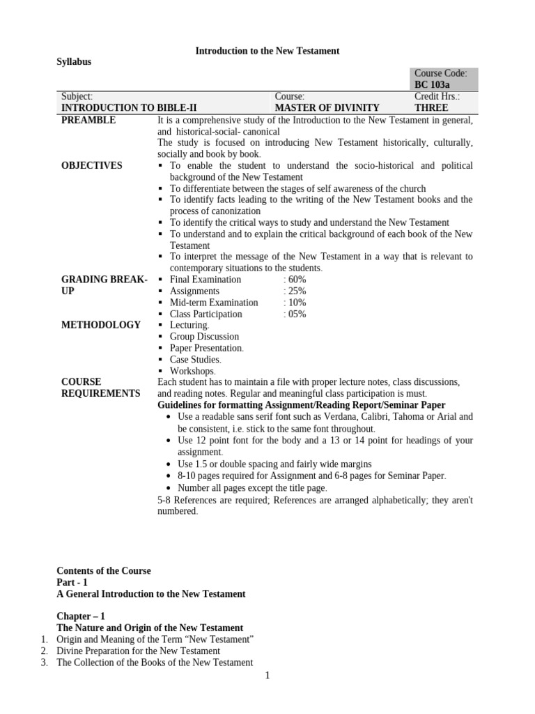 Introduction to the New Testament- DeC NOtes Editing - Final | PDF ...