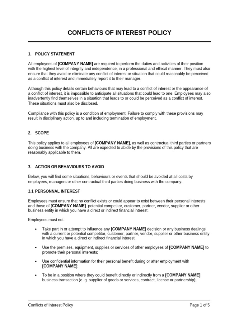 conflicts-of-interest-policy-D12632 | PDF | Conflict Of Interest ...