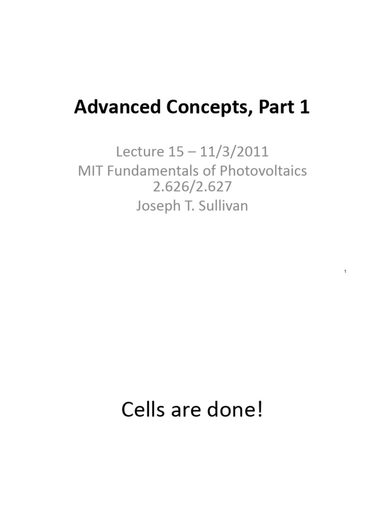 MIT2 627F13 Lec15 | PDF | Solar Cell | Band Gap