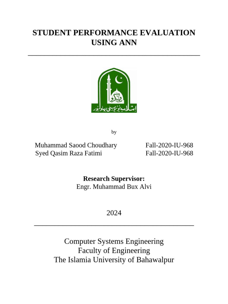 Student Performance Evaluation with ANN | PDF