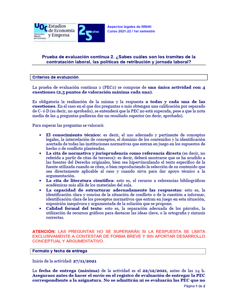 PAC2 Castellano | PDF | Salario