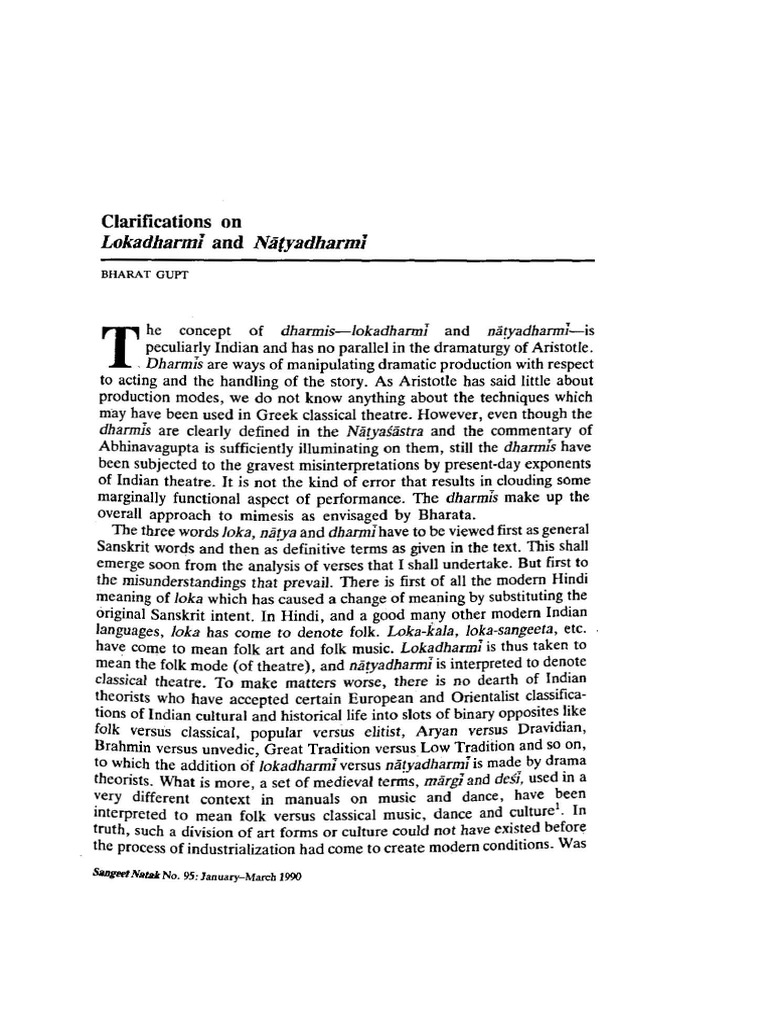 Dharmi | PDF | Theatre | The Arts