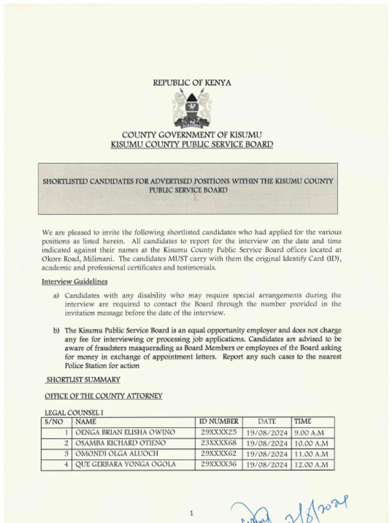 Shortlisted Candidates For Various Positions | PDF