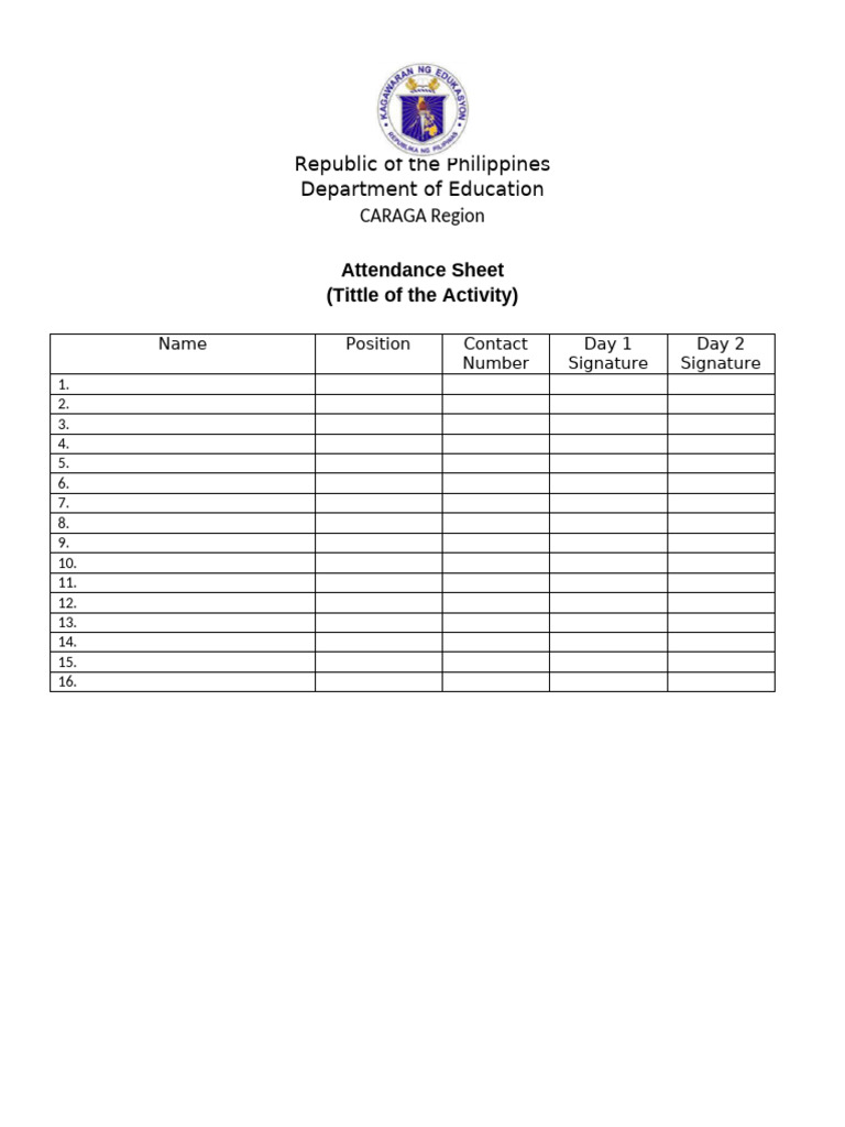 Attendance Temp[late | PDF