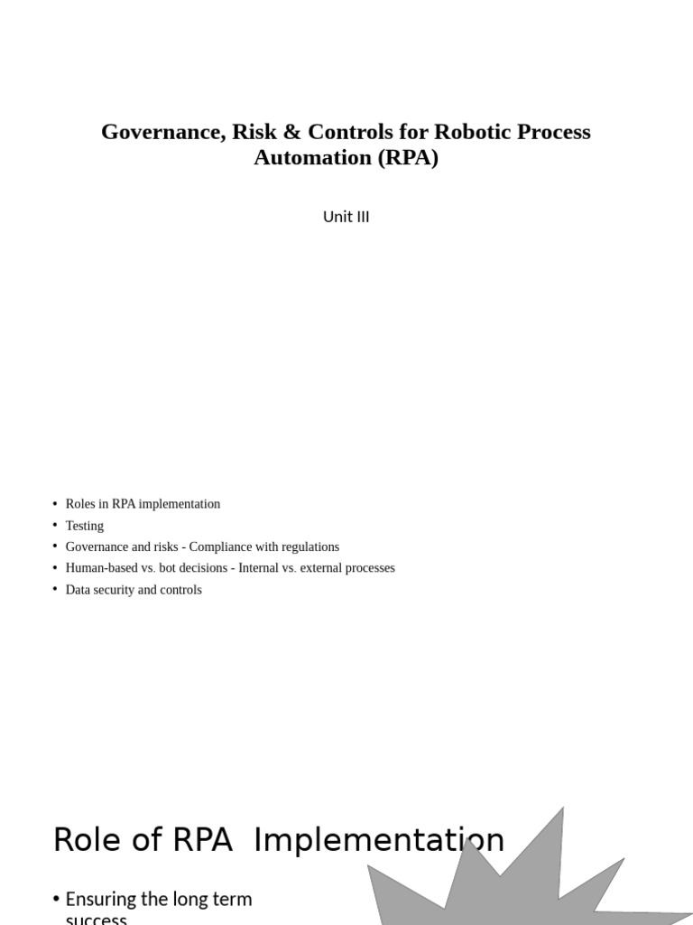 Unit 3 - Robotic Process Automation | PDF | Computer Security | Security