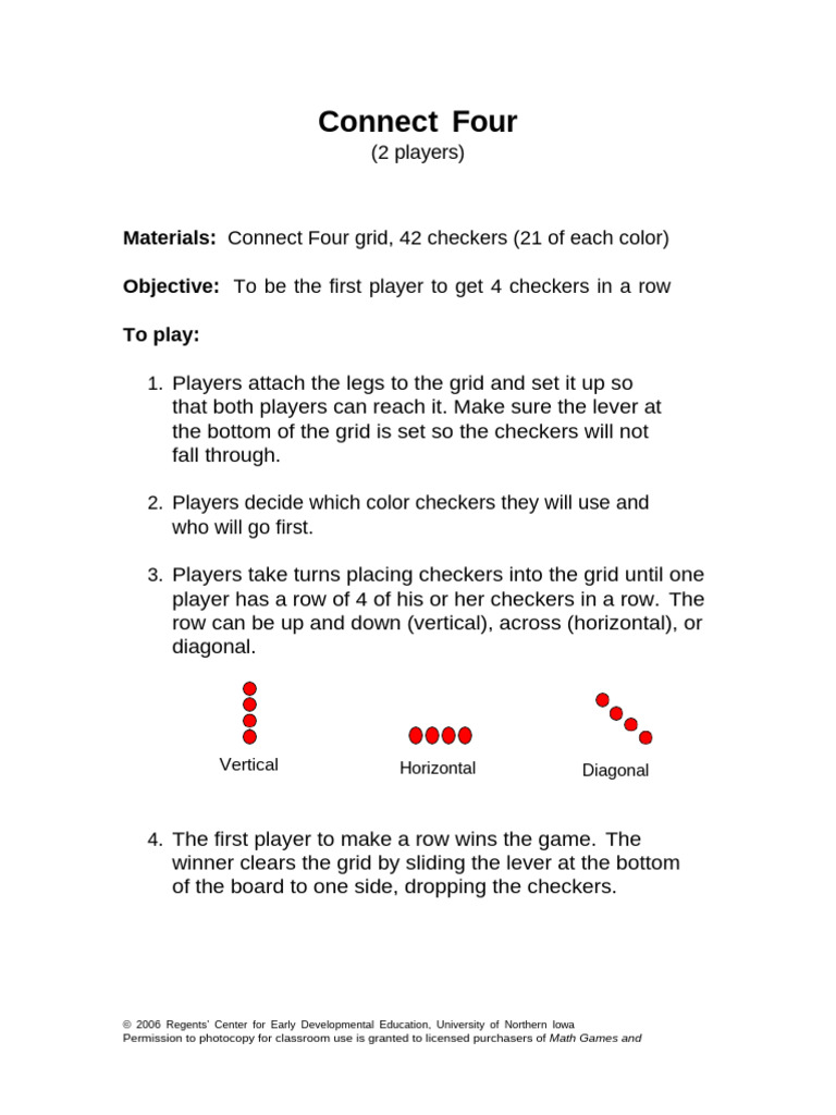 Connect Four Rules | PDF